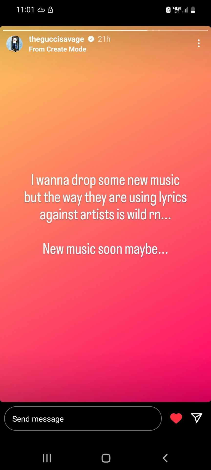 Gucci Savage posts on Instagram that he is on the fence about the ...